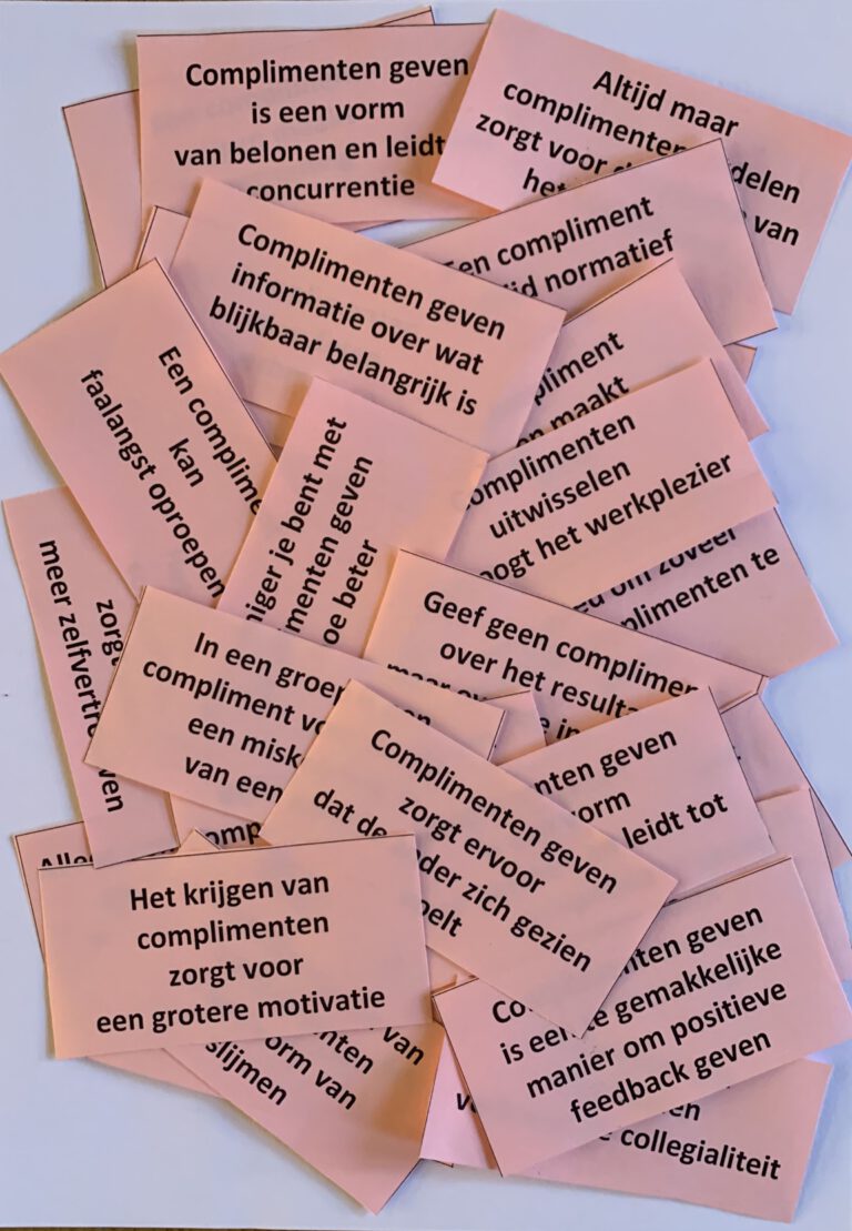 Stellingen complimenten - Positieve groepsvorming